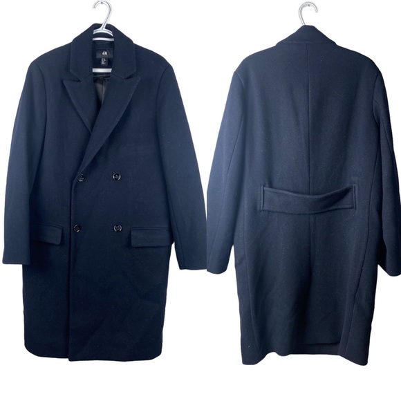 H&M | Jackets & Coats | Hm Doubled Breasted Navy Coat 38r | Poshmark